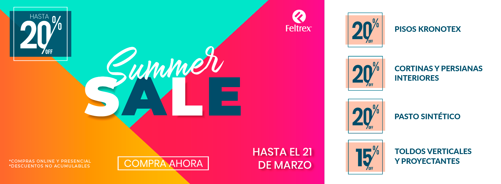 Feltrex, alfombras, pisos, persianas, textil hogar y aislantes.